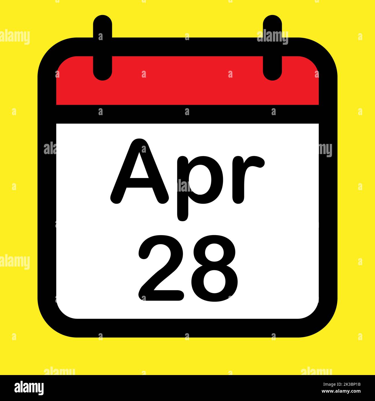 April 28 calendar icon vector flat illustration Stock Vector Images - Alamy