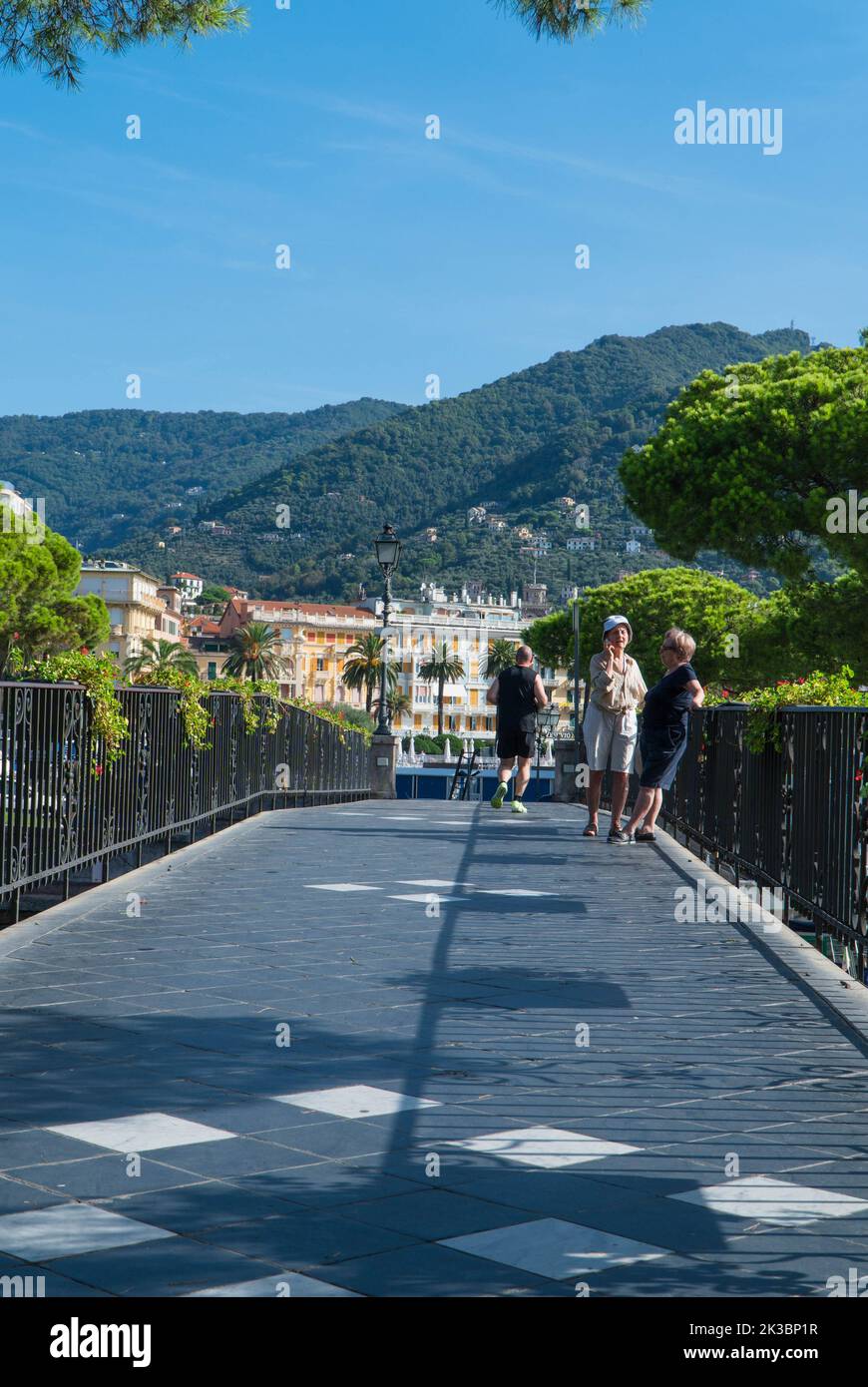 Ludovico Mares foot bridge leading to Rapallo sea front and beach ...