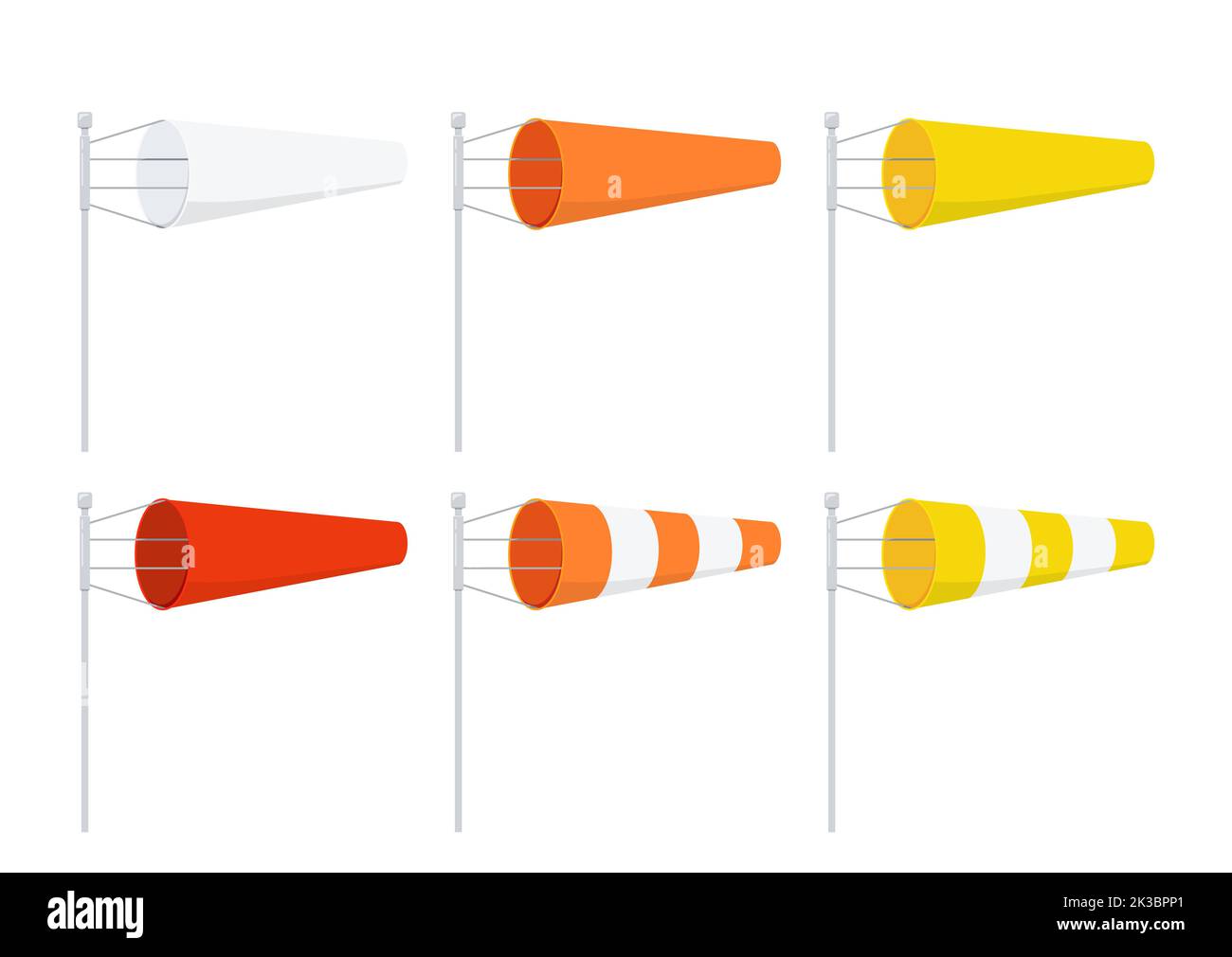 Windsock on pole airport wind speed icon vector illustration Stock ...