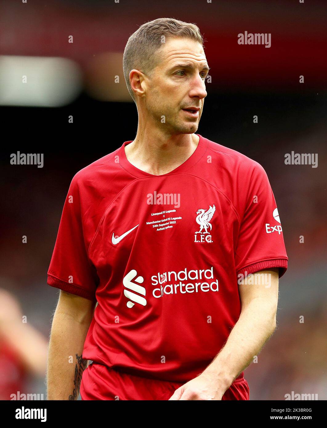 Liverpool's Gregory Vignal during the Legends match at Anfield ...