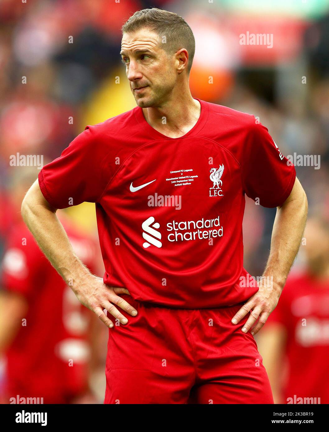 Liverpool's Gregory Vignal during the Legends match at Anfield ...