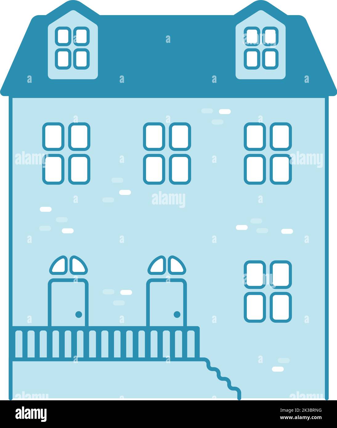 Residence building vector illustration (front view Stock Vector Image ...