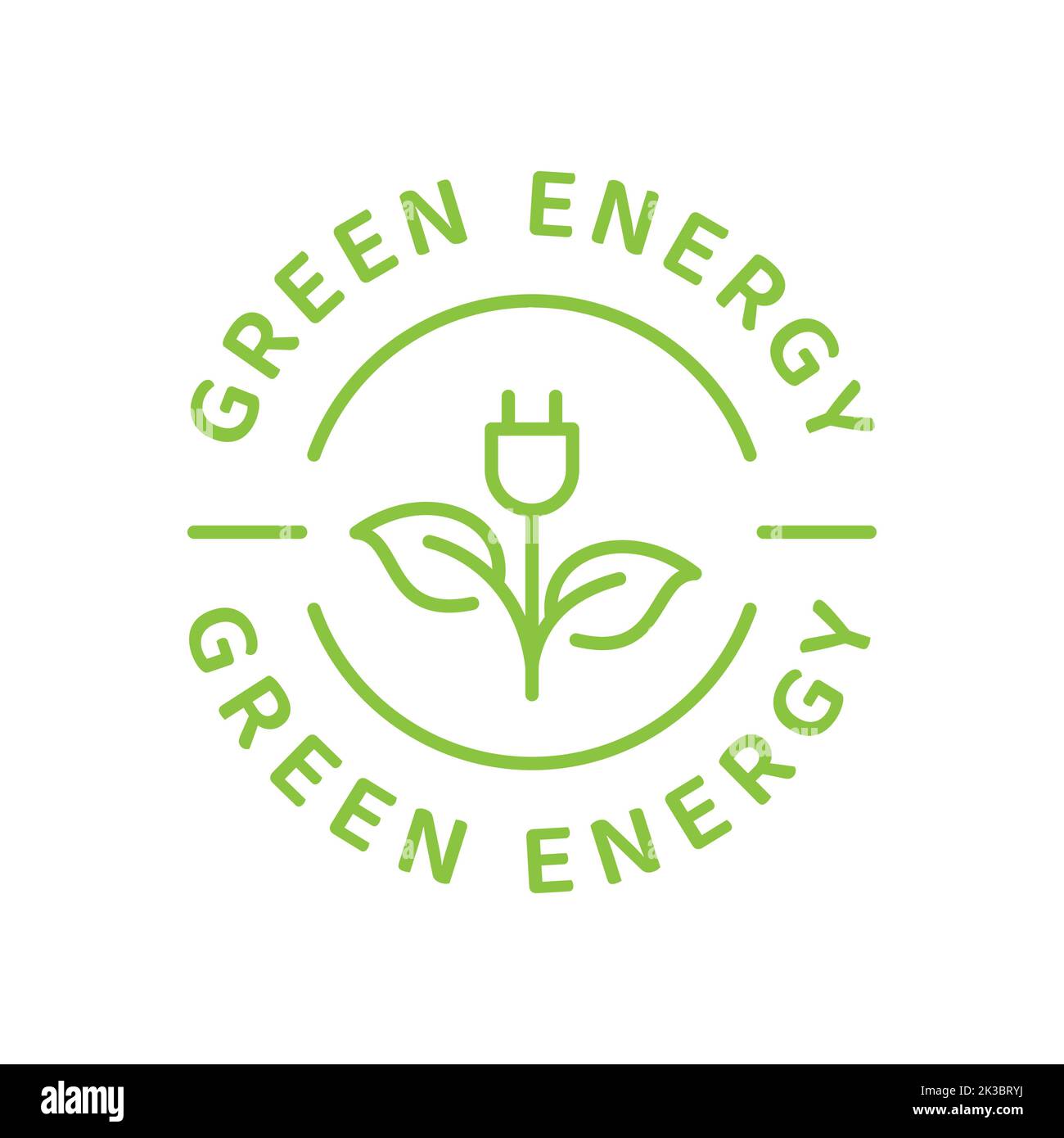 Green energy vector label. Sustainable, natural and renewable resources ...