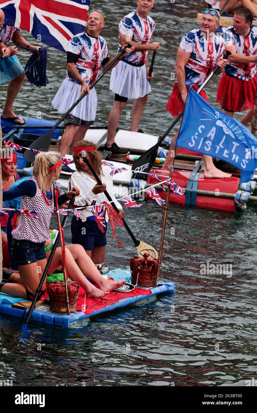 Porthleven raft race 2022 - Art festival at the shipyard market with ...