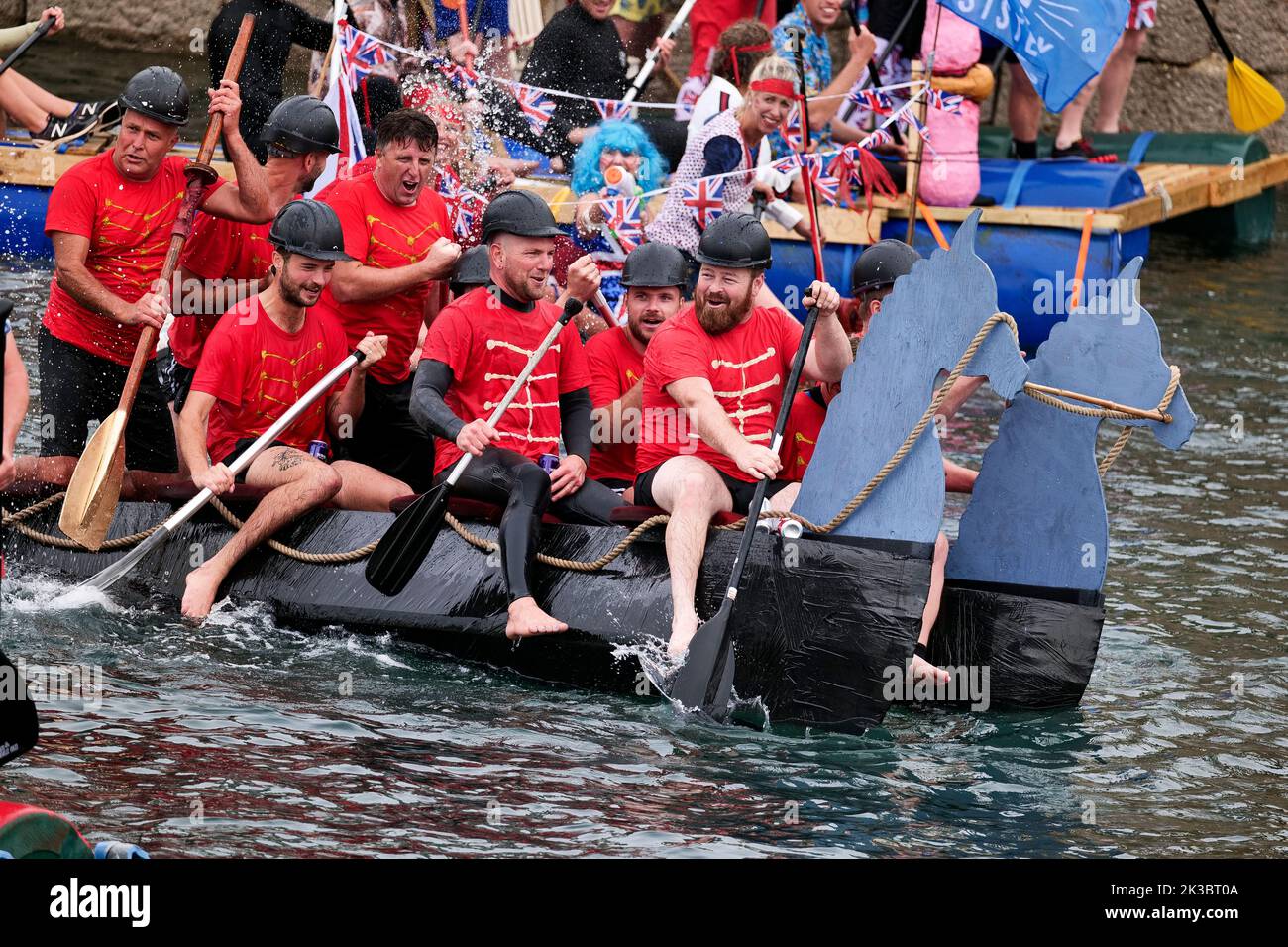 Porthleven raft race 2022 - Art festival at the shipyard market with ...