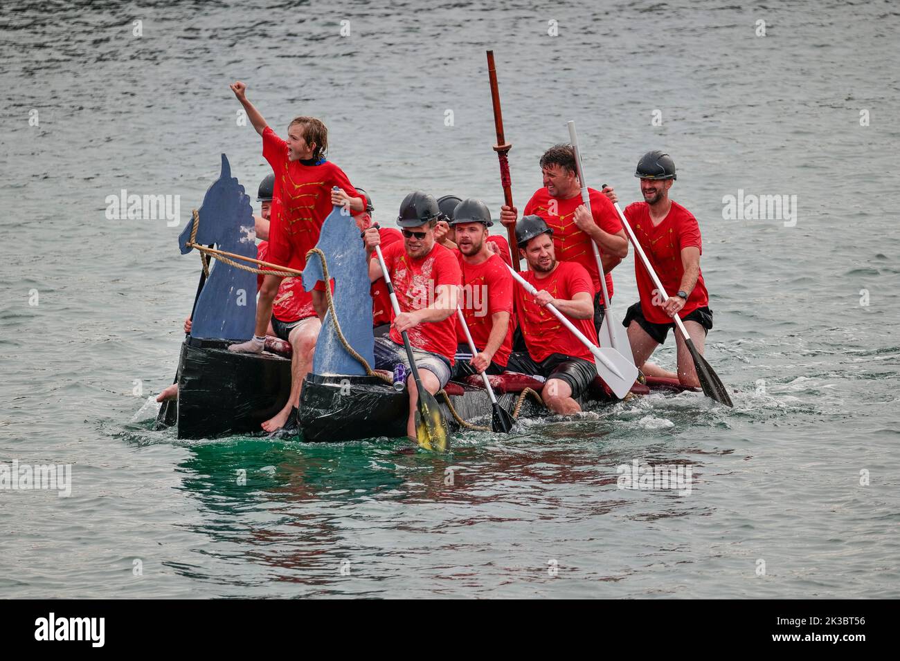 Porthleven raft race 2022 - Art festival at the shipyard market with ...