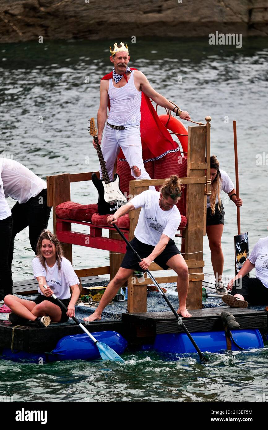 Porthleven raft race 2022 - Art festival at the shipyard market with ...