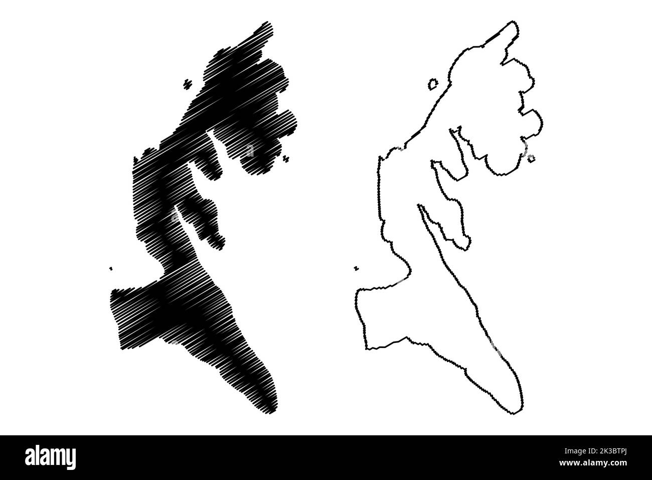 Unije island (Republic of Croatia, Adriatic Sea) map vector ...