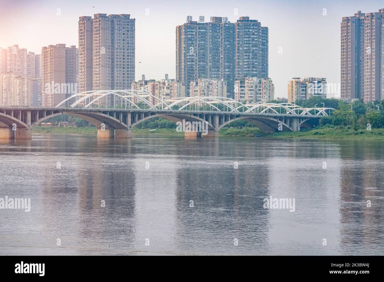 The third bridge of the Minjiang River in Leshan, Sichuan Province ...