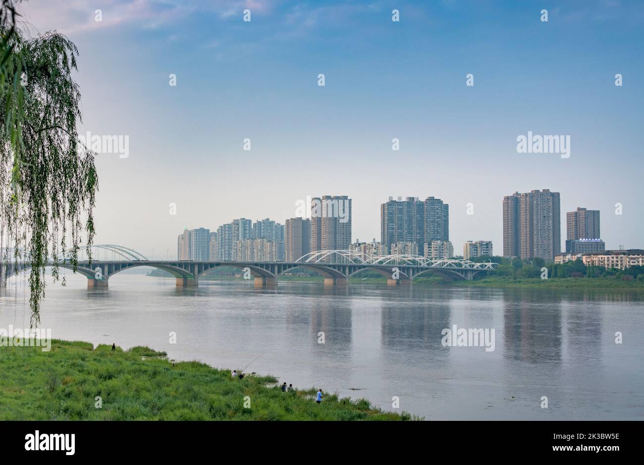 The third bridge of the Minjiang River in Leshan, Sichuan Province ...