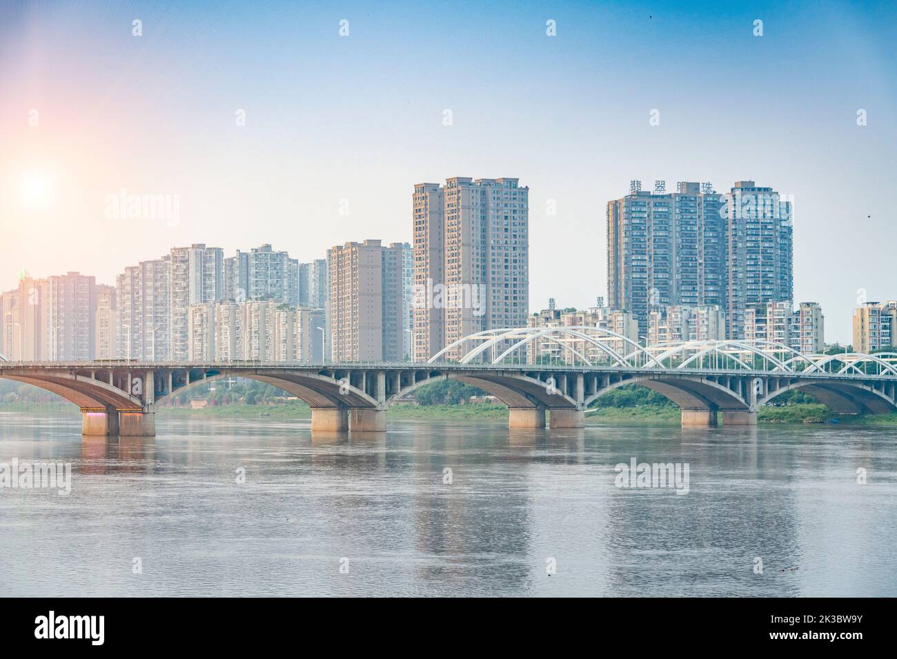 The third bridge of the Minjiang River in Leshan, Sichuan Province ...