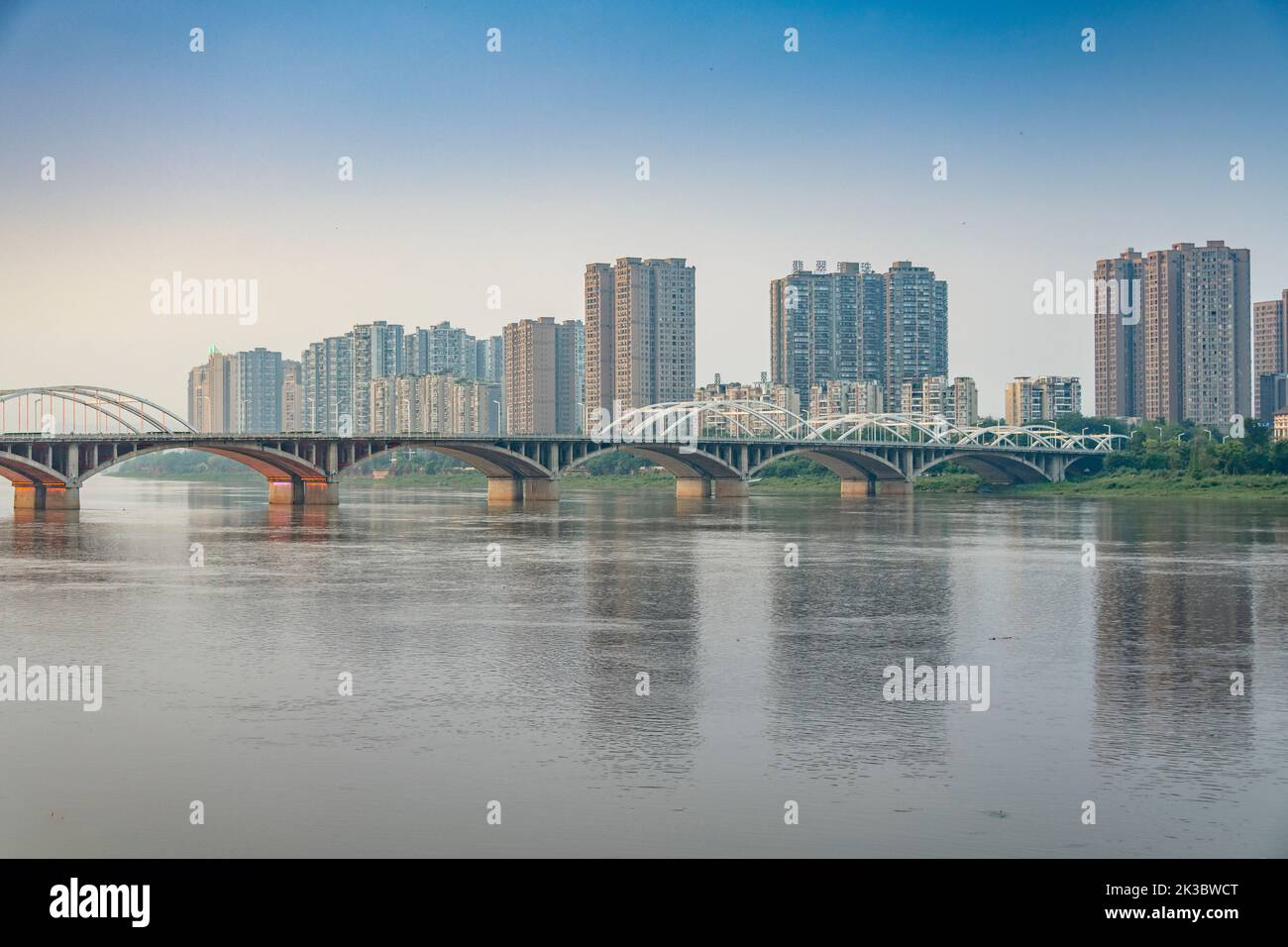The third bridge of the Minjiang River in Leshan, Sichuan Province ...