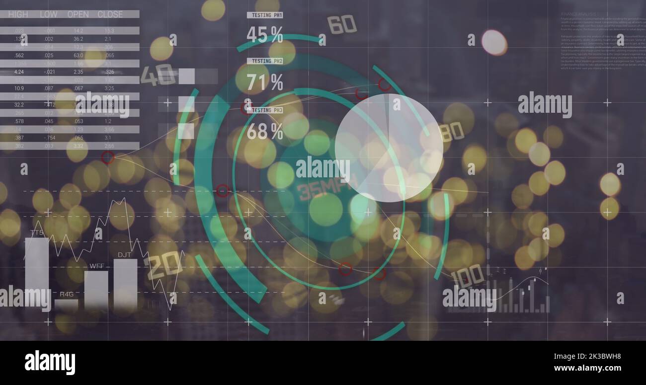 Image of data processing over spots Stock Photo - Alamy