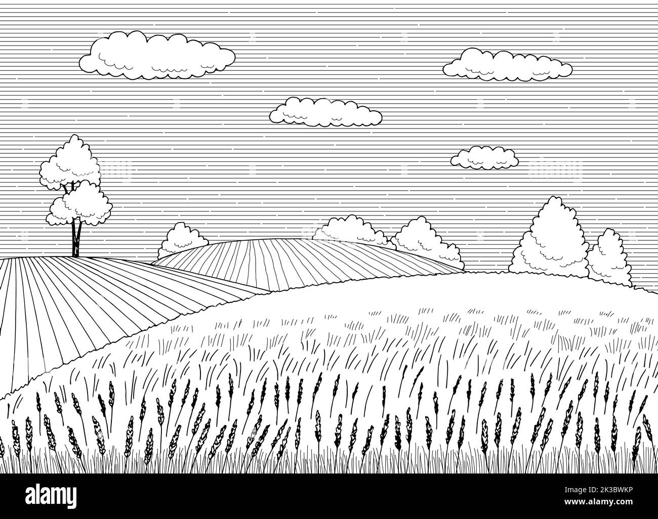 The field and field Stock Vector Images - Alamy