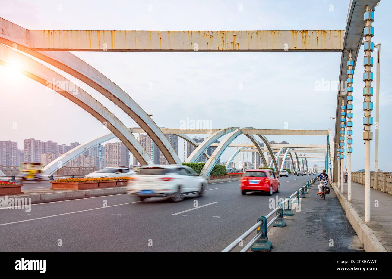 The third bridge of the Minjiang River in Leshan, Sichuan Province ...