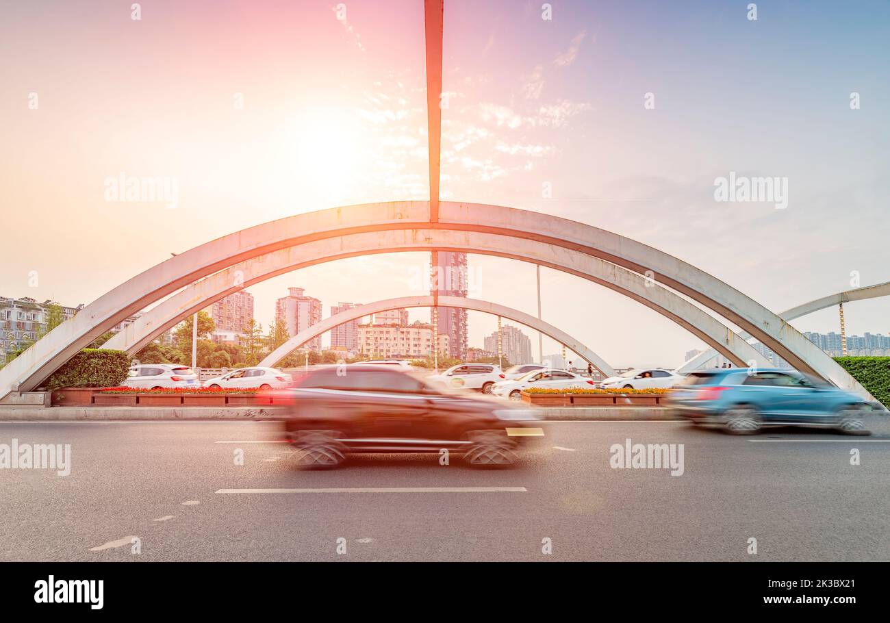 The third bridge of the Minjiang River in Leshan, Sichuan Province ...