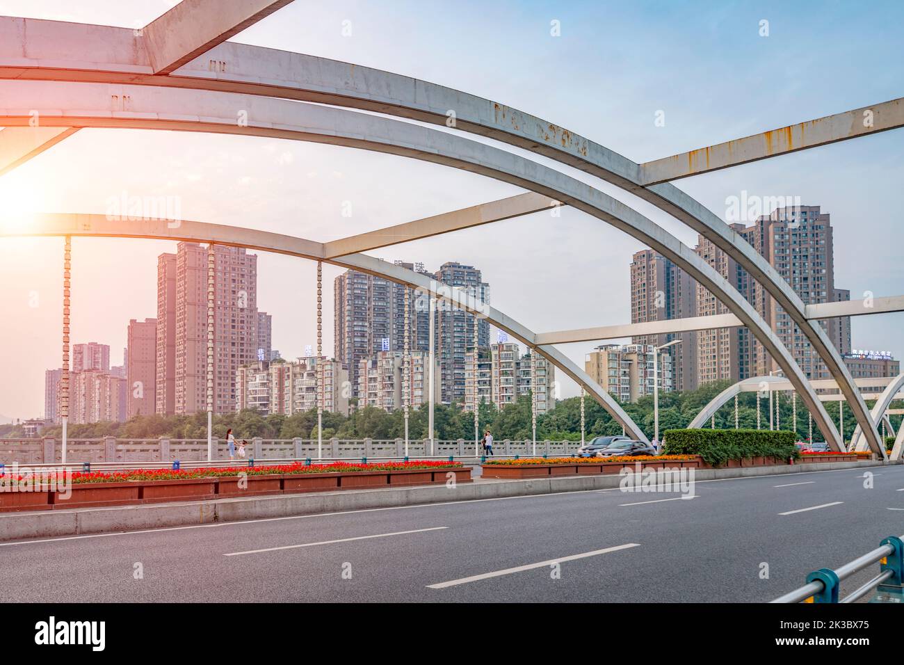 The third bridge of the Minjiang River in Leshan, Sichuan Province ...
