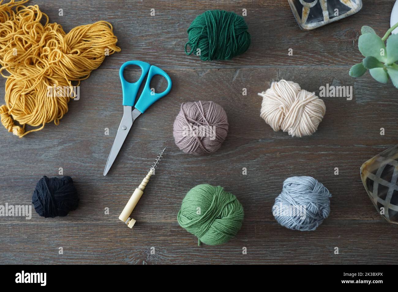 colored sewing and punch materials Stock Photo - Alamy