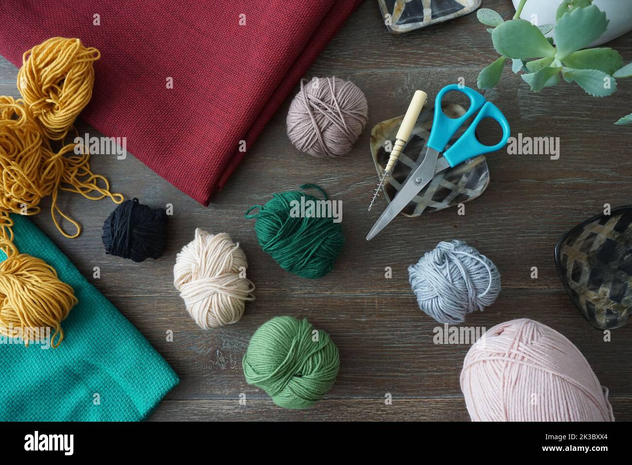 colored sewing and punch materials Stock Photo - Alamy