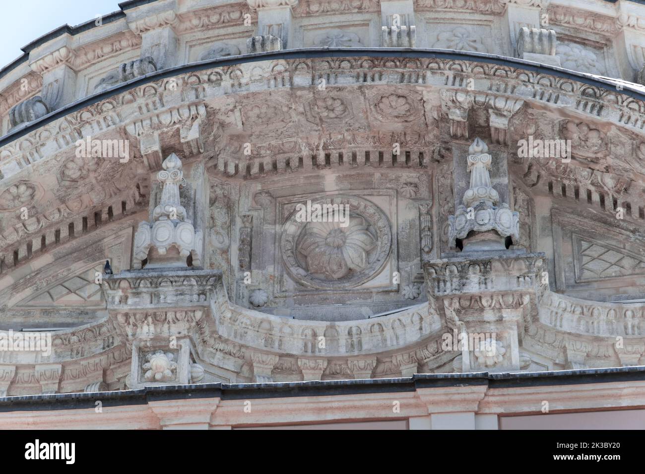 Ortakoy Mosque close up to dome's ornamental, beautiful ancient ...
