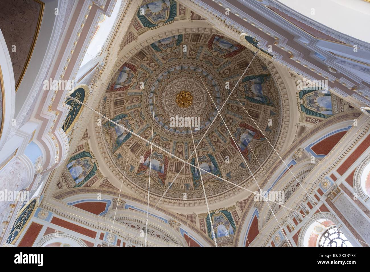 Interior of Ortakoy Mosque, beautiful dome of Ortakoy Mosque, Islam and ...