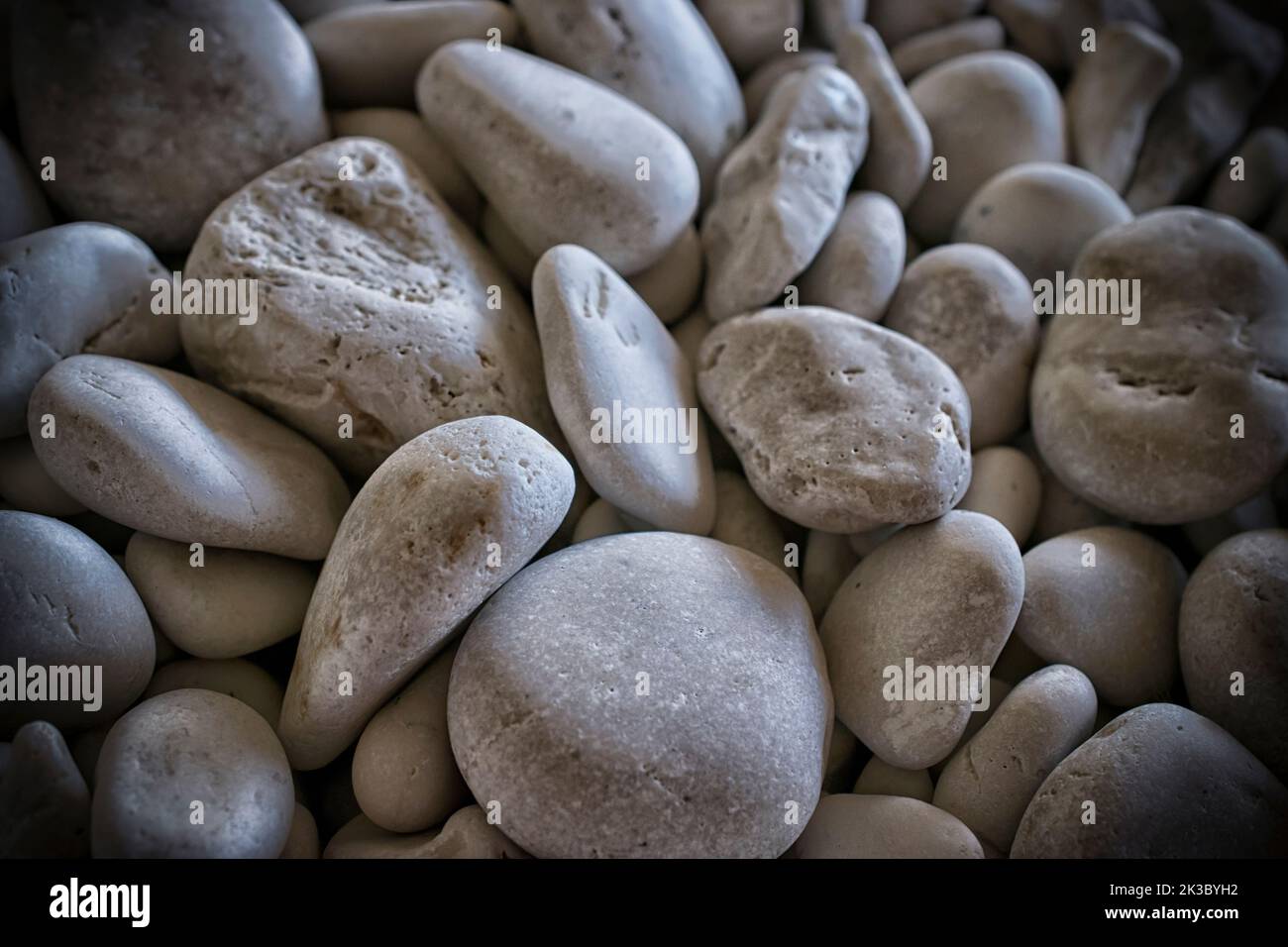 White pebble stones on the beach of Myrtos Stock Photo - Alamy