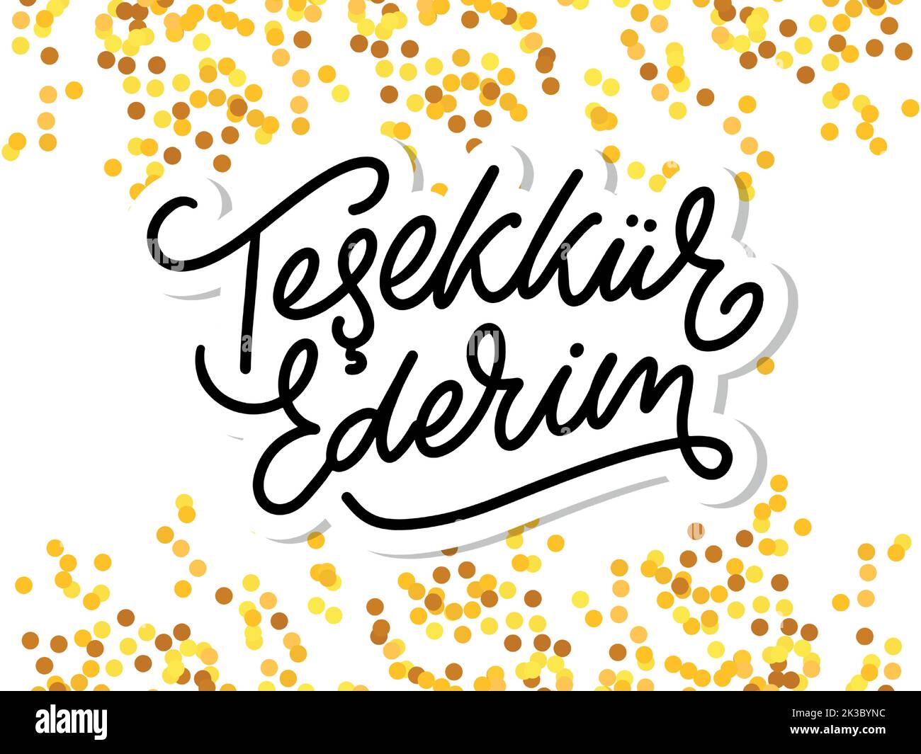 Text in the Turkish: Thank you. Lettering. Ink illustration. Modern ...