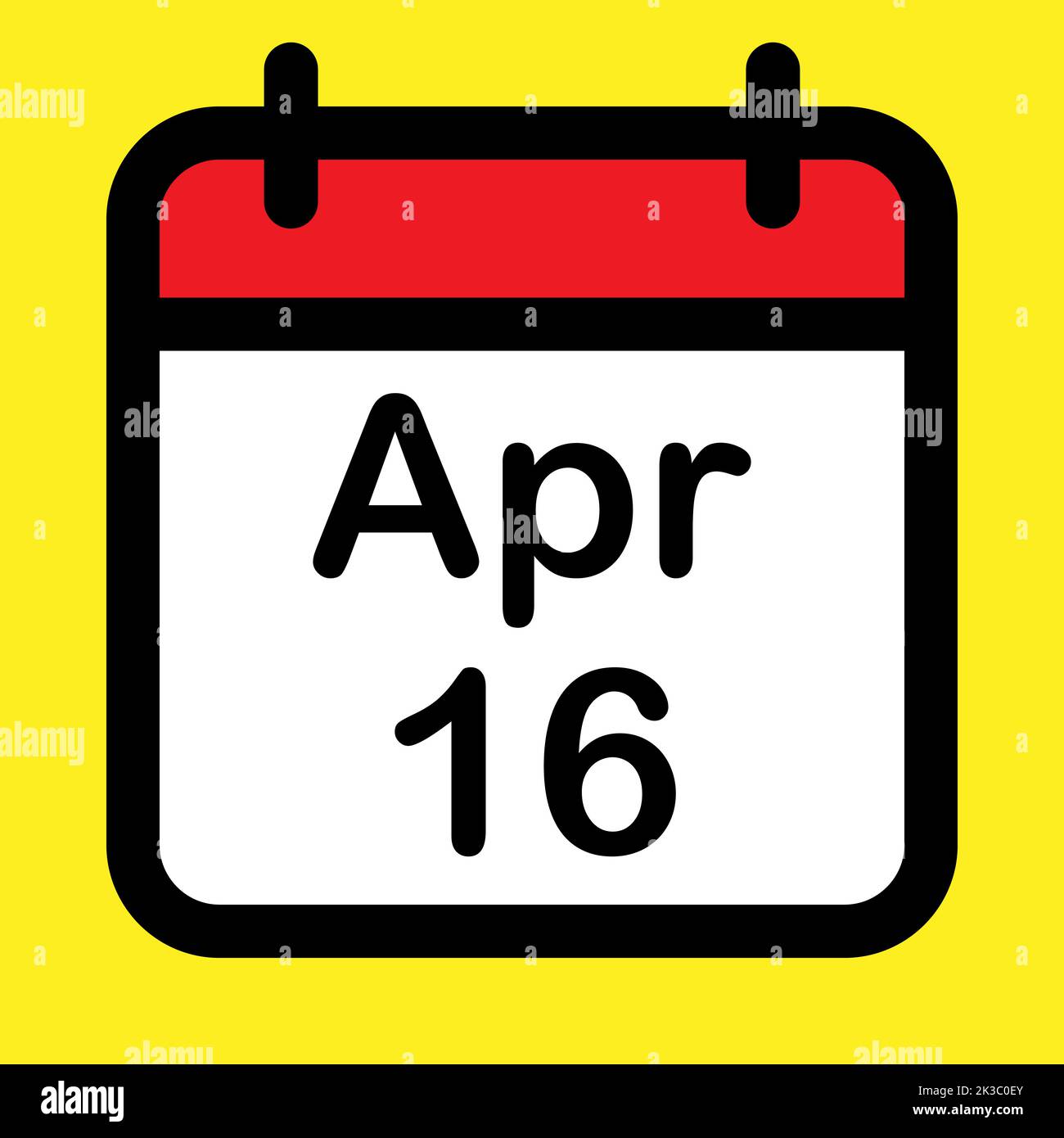 Calender icon sixteenth April, vector illustration Stock Vector Image ...