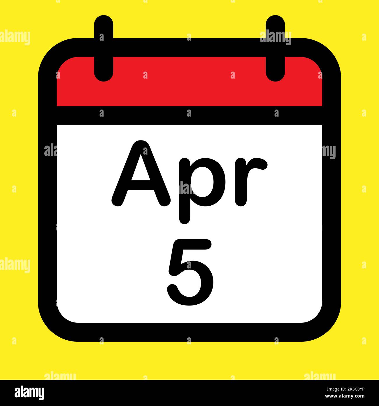 Calender icon fifth April, vector illustration Stock Vector Image & Art ...