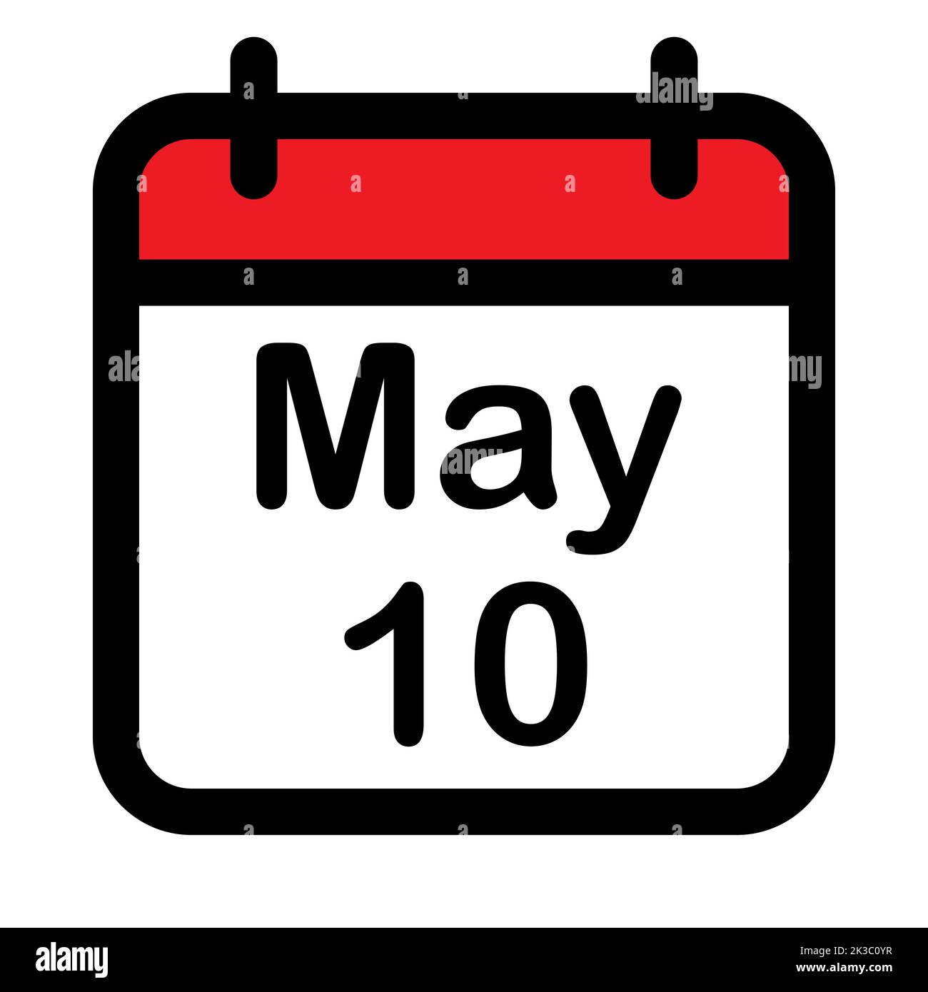 Calendar icon with tenth may, vector illustration Stock Vector Image ...