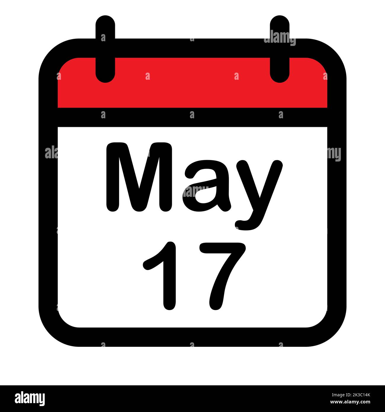 Calendar icon with seventeenth may, vector illustration Stock Vector ...