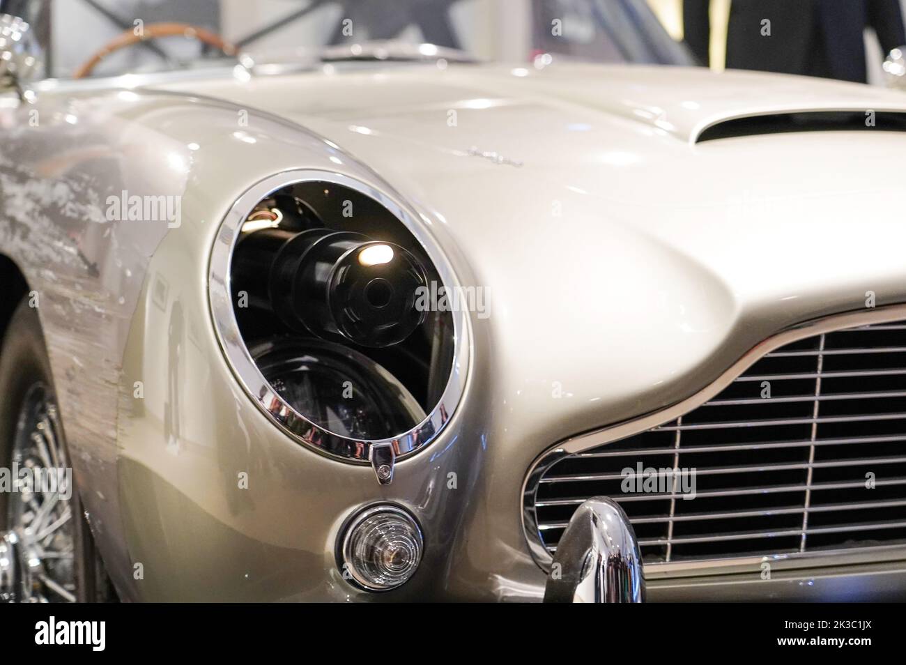 A silver birch Aston Martin DB5 stunt car, one of eight stunt replicas ...