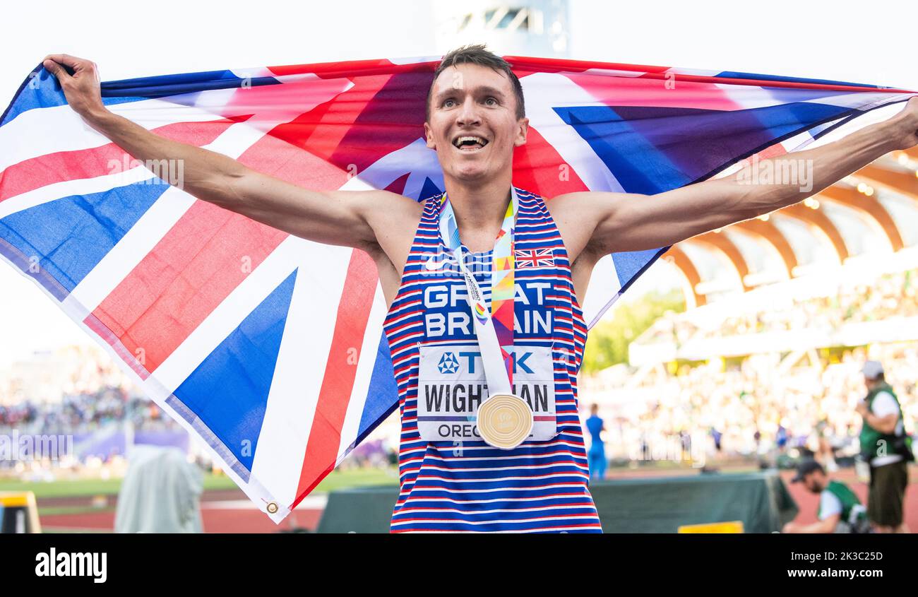 Jake Wightman Of Gbandni Celebrating His Win In The Mens 1500m Final At
