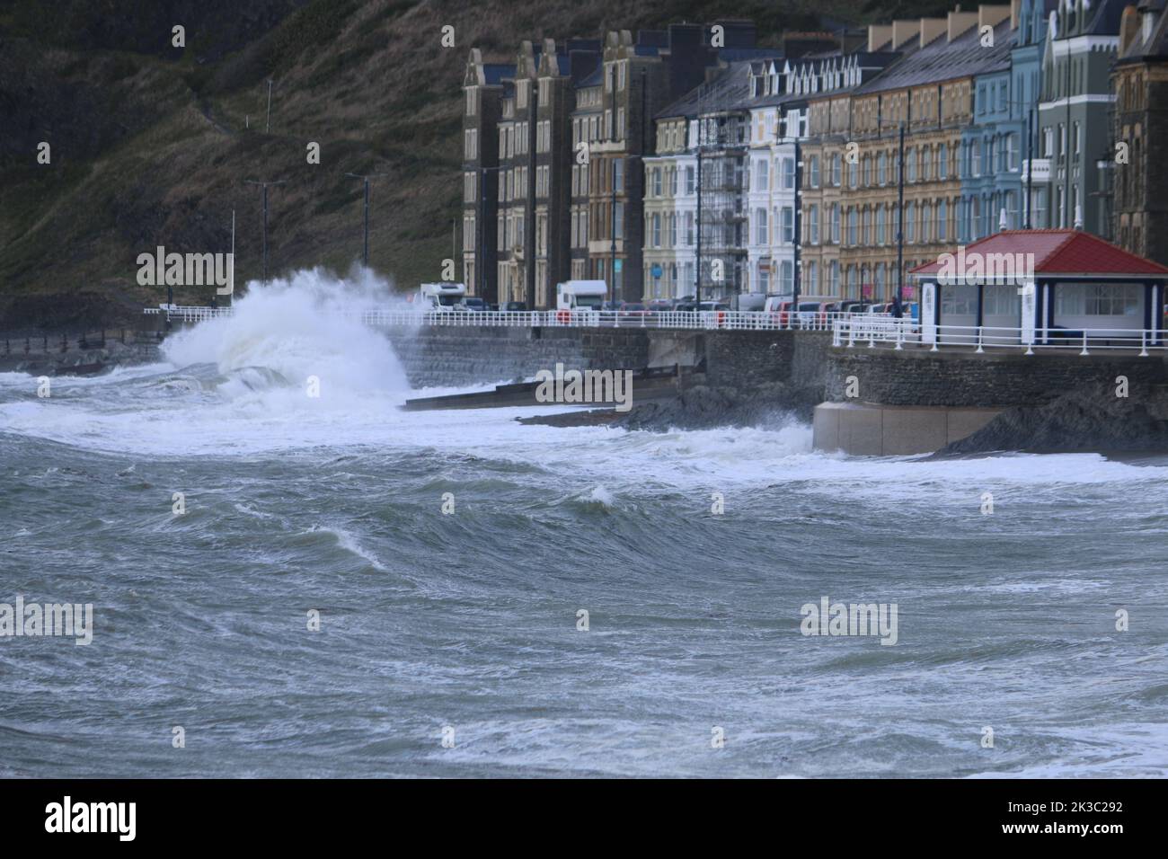 Aberystwyth Wales UK weather 26th September 2022. A cold and blustery ...