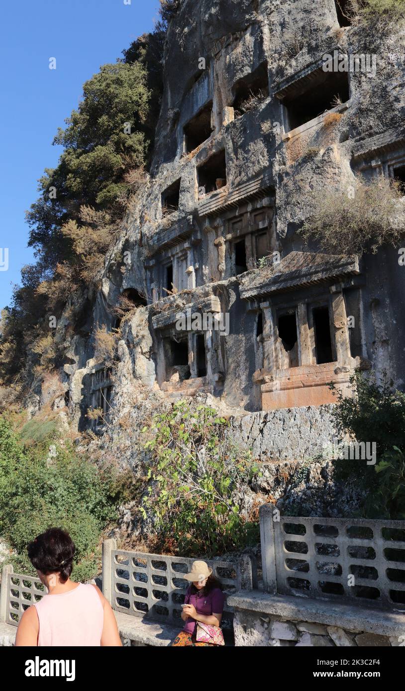Lycian tombs. Turkey Fethiye. King tombs Stock Photo - Alamy
