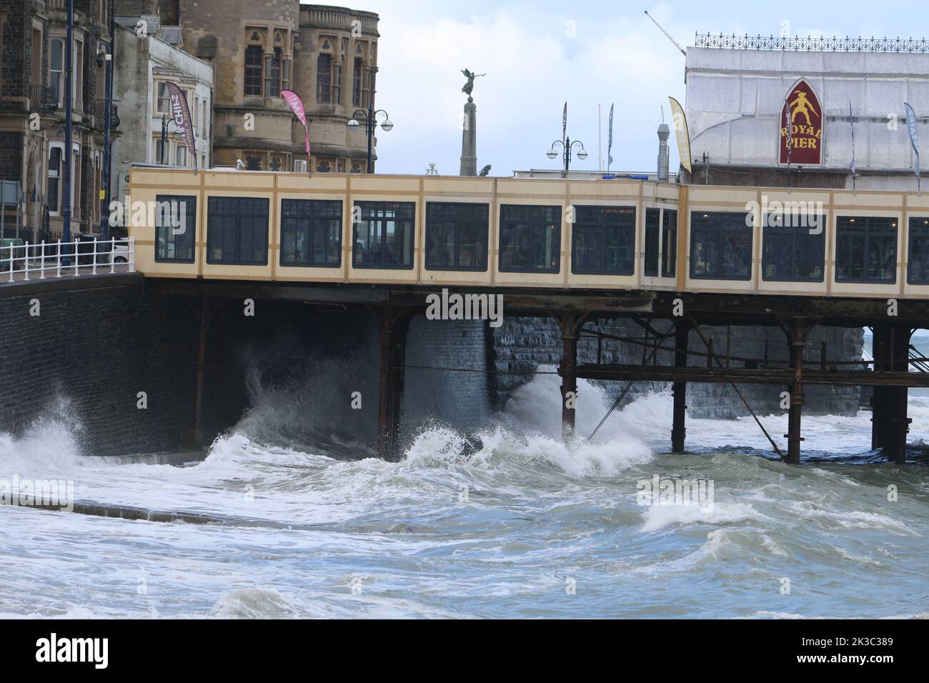Aberystwyth Wales UK weather 26th September 2022. A cold and blustery ...
