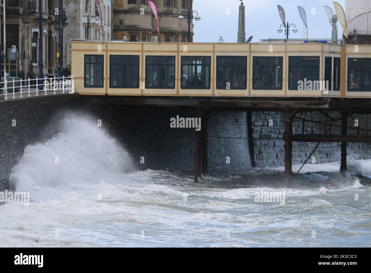 Aberystwyth Wales UK weather 26th September 2022. A cold and blustery ...