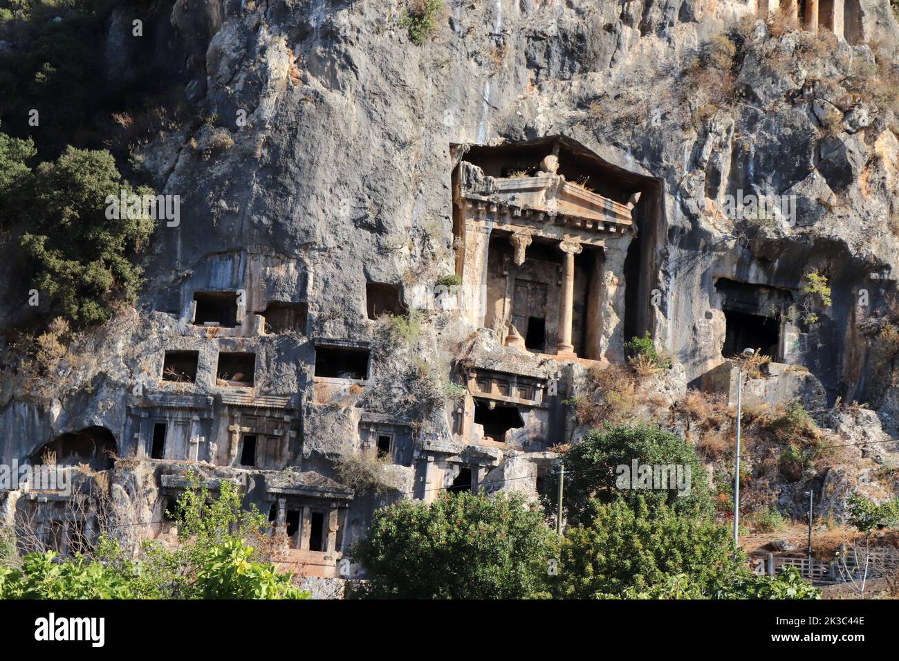Lycian tombs. Turkey Fethiye. King tombs Stock Photo - Alamy