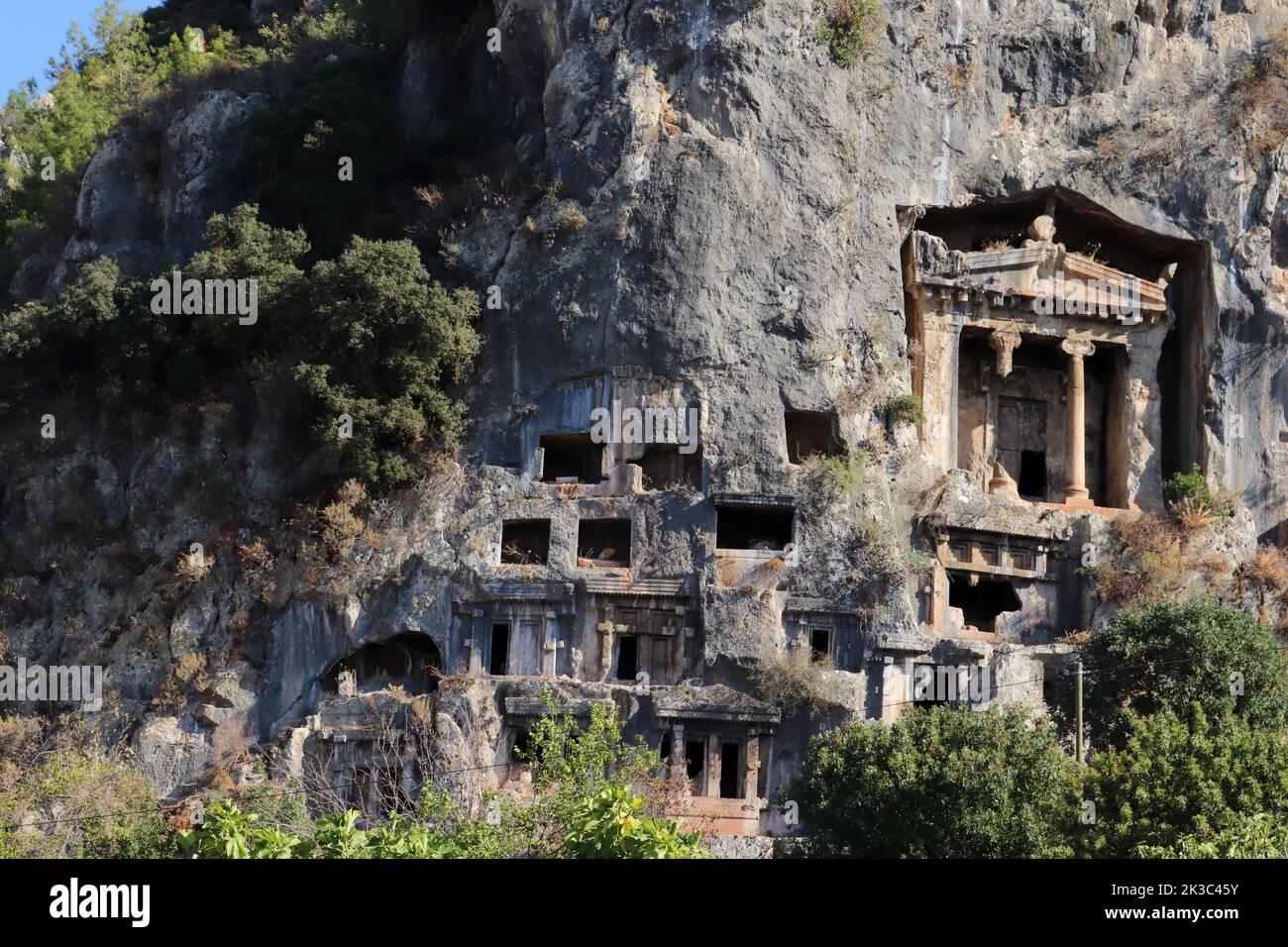 Lycian tombs. Turkey Fethiye. King tombs Stock Photo - Alamy
