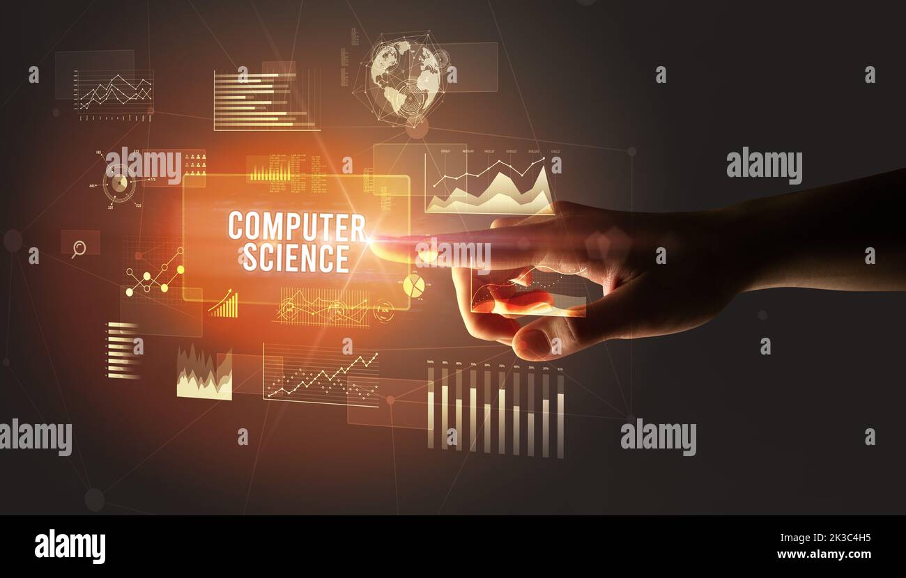hand touching digital button, modern technology concept Stock Photo - Alamy