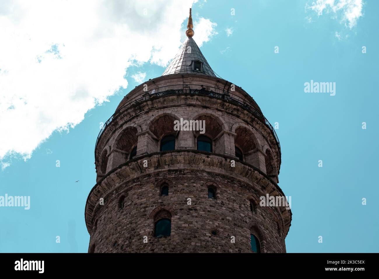 Galata Tower close up view in Istanbul, beautiful landscape with ...
