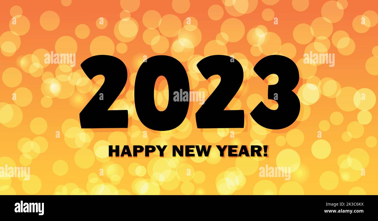 Merry Christmas and Happy New Year 2023, bright bokeh background ...