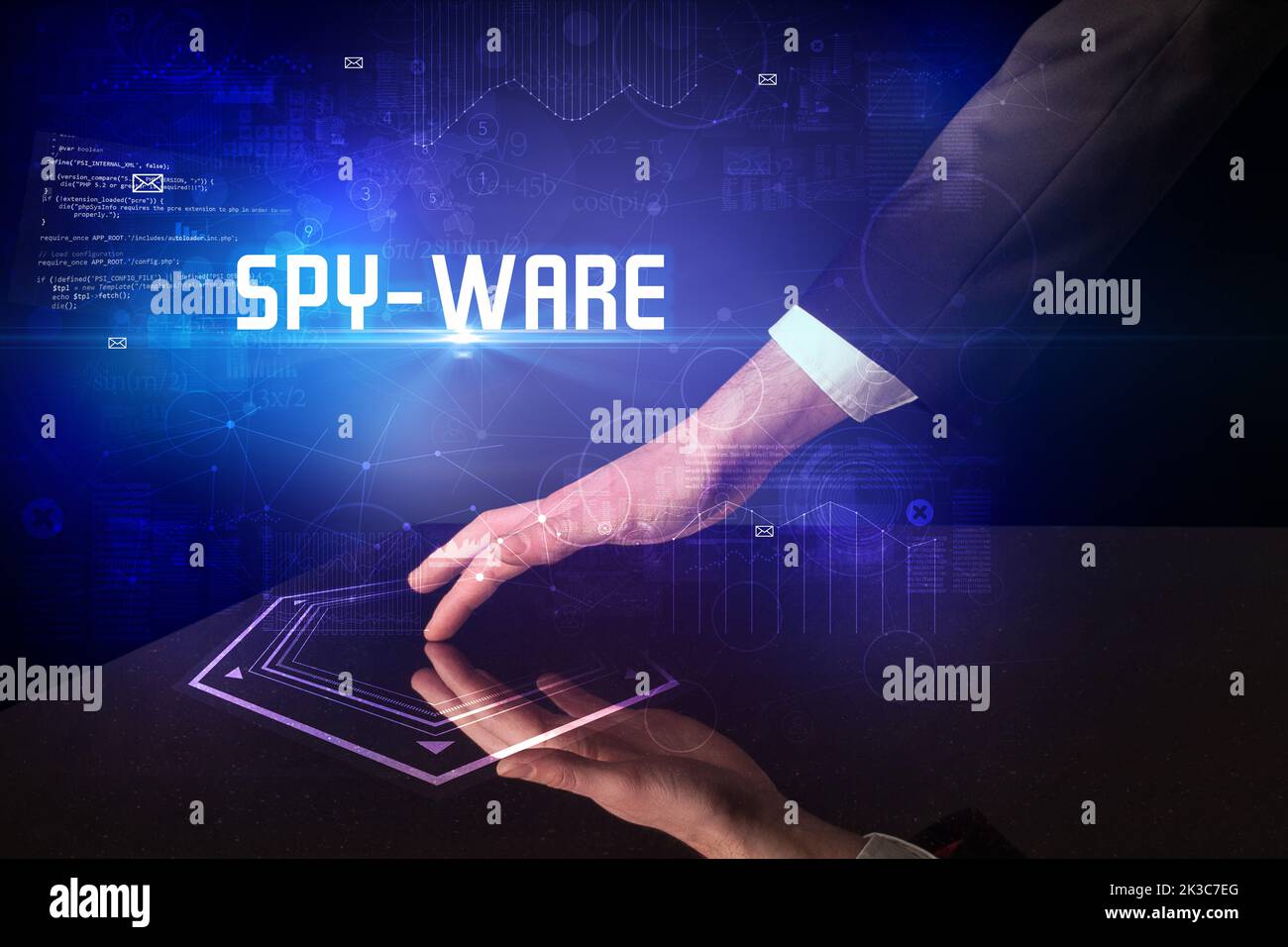 Hand touching digital table concept Stock Photo - Alamy