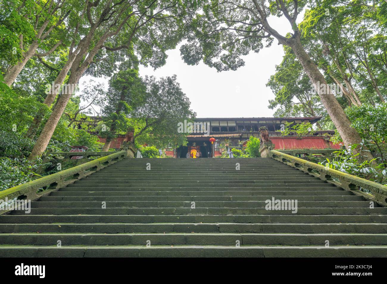 The architectural landscape of Fuhu Temple in Emei Mountain, China ...