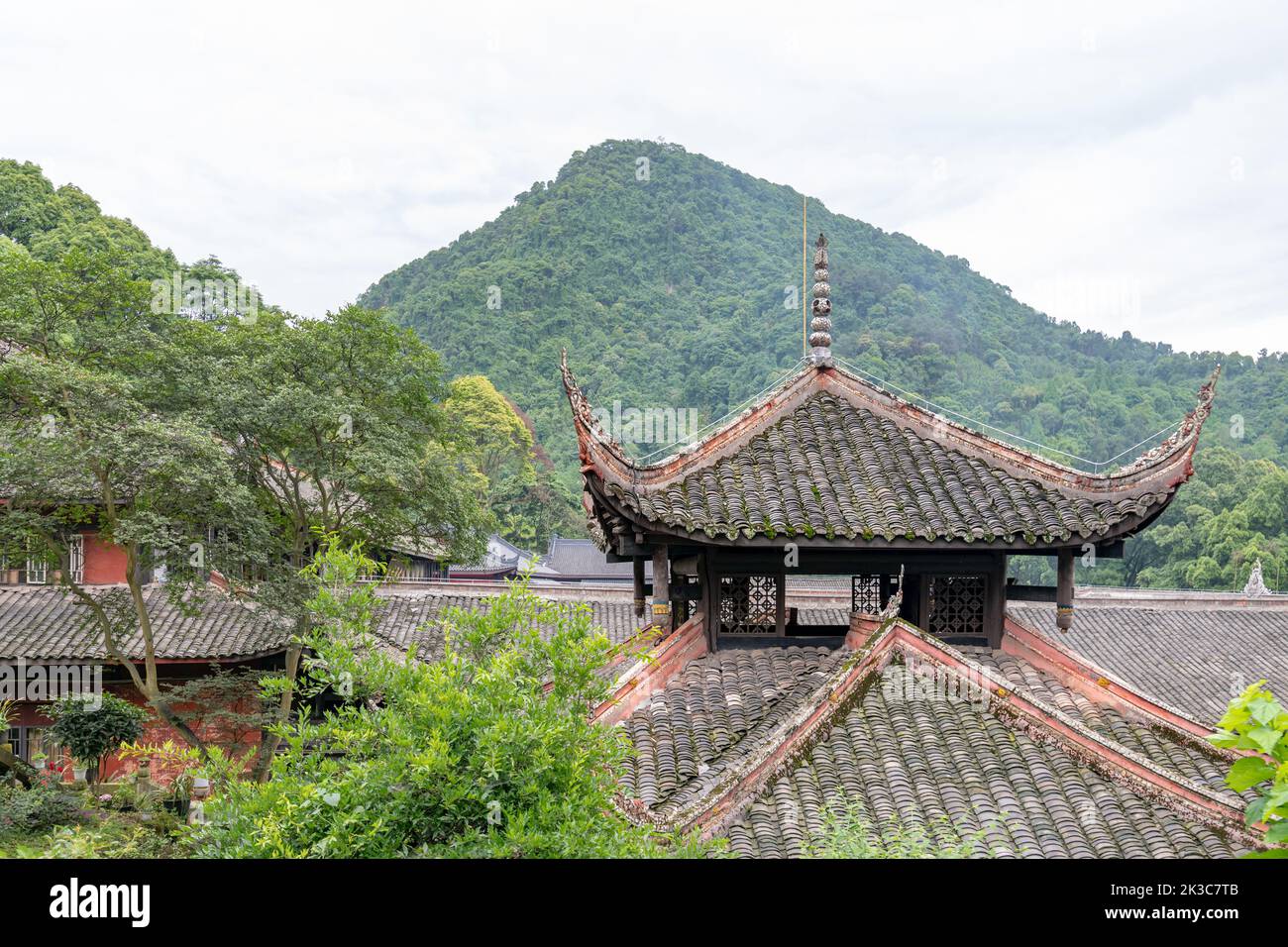 The architectural landscape of Fuhu Temple in Emei Mountain, China ...