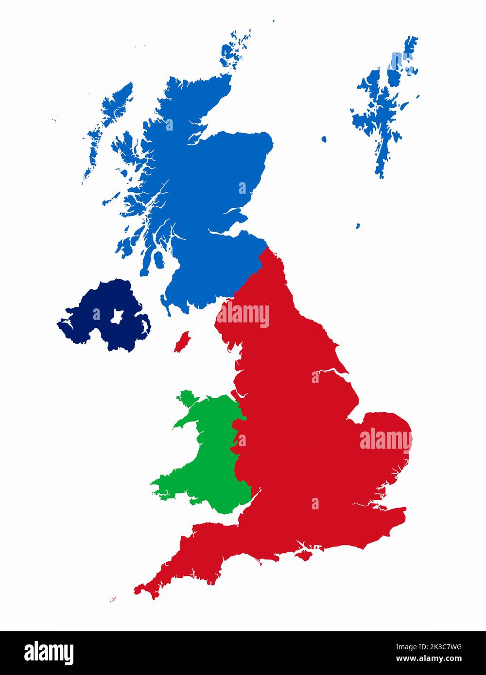 United kingdom map with territories of England, Scotland, Northern ...