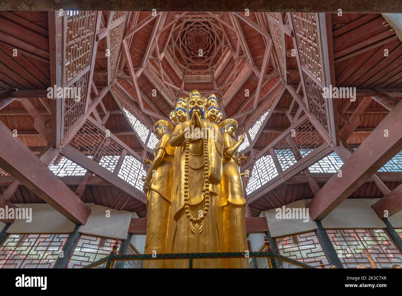 The architectural landscape of Fuhu Temple in Emei Mountain, China ...