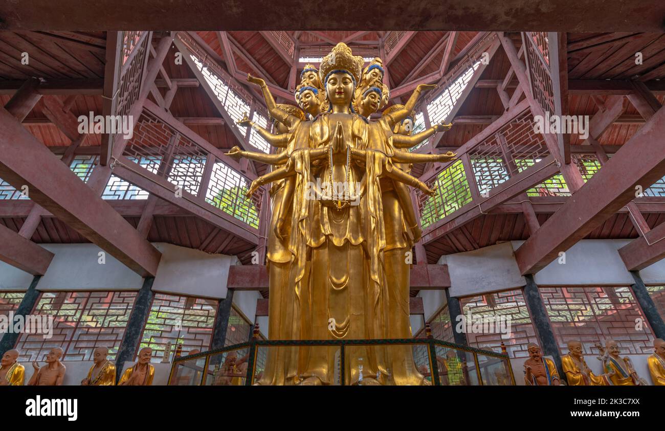 The architectural landscape of Fuhu Temple in Emei Mountain, China ...