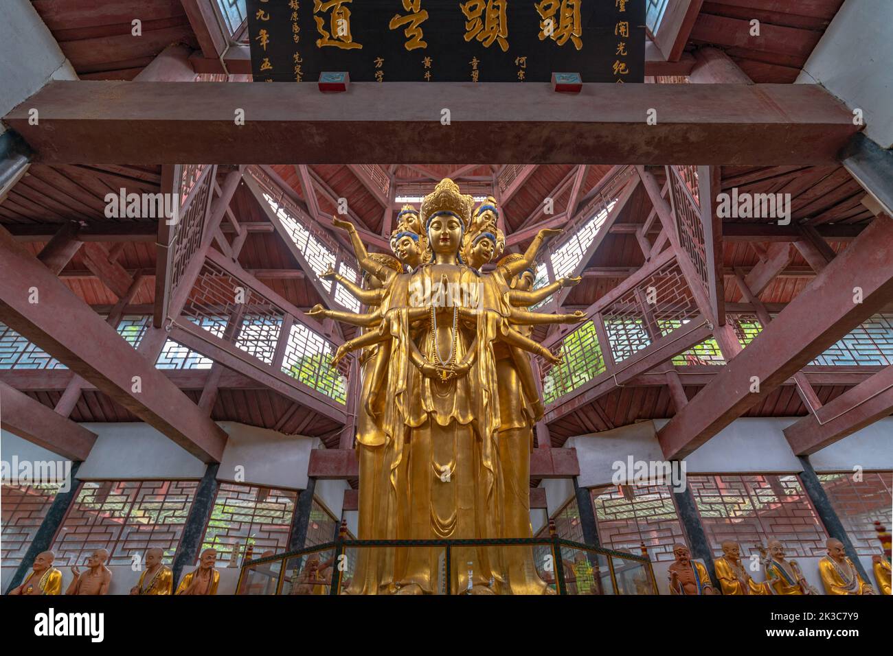 The architectural landscape of Fuhu Temple in Emei Mountain, China ...