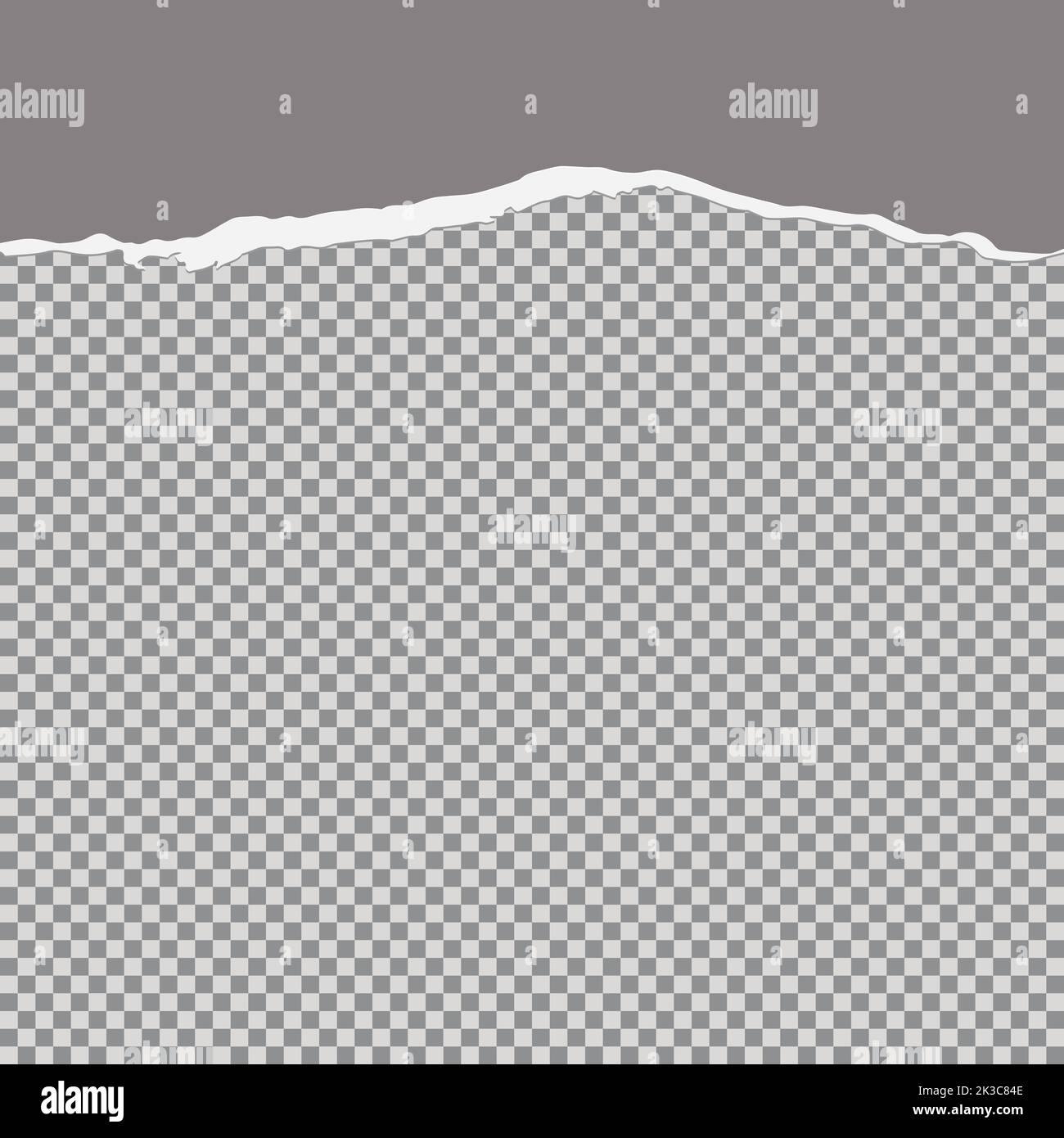 Tore off half a sheet of gray paper from the top. Vector paper design ...